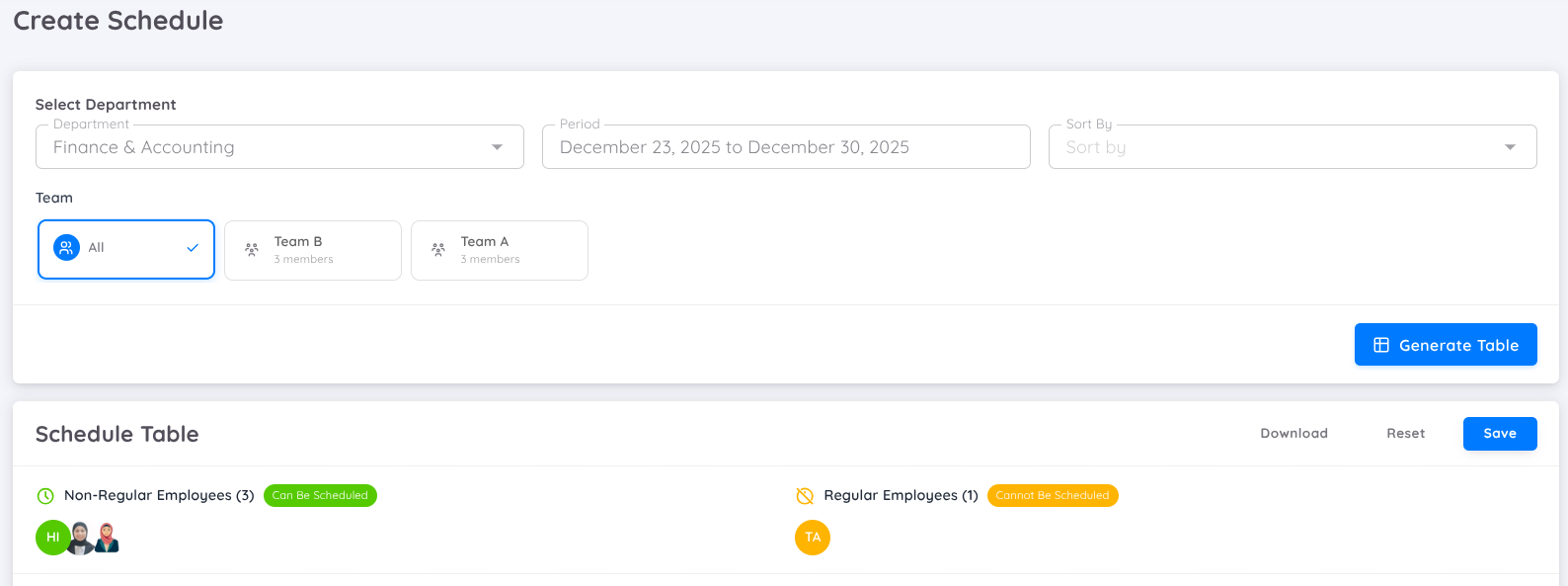 Schedule | Sentec EMS