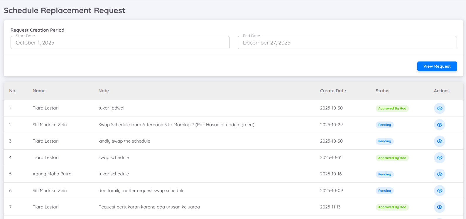 Schedule | Sentec EMS