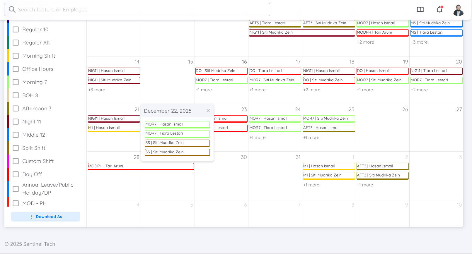 Schedule | Sentec EMS